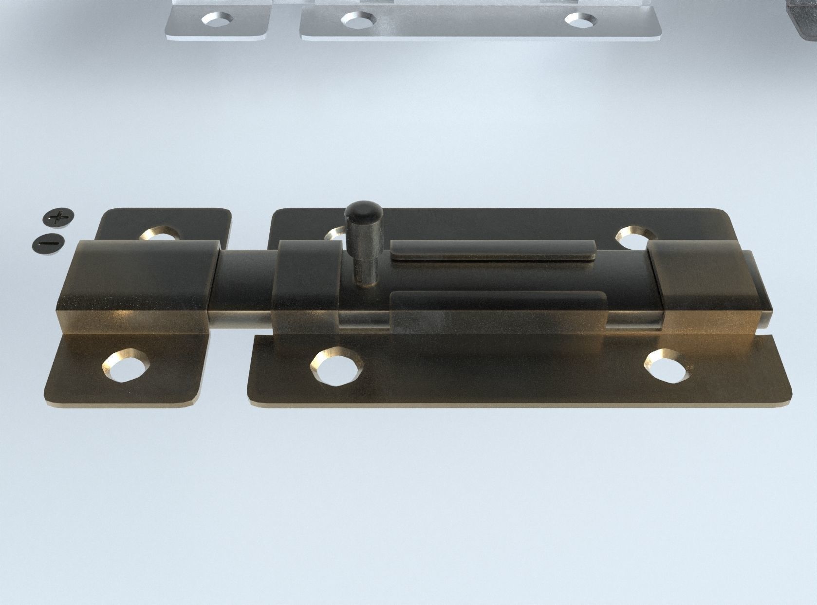Flat latch lock in 4 colors 3D model | CGTrader