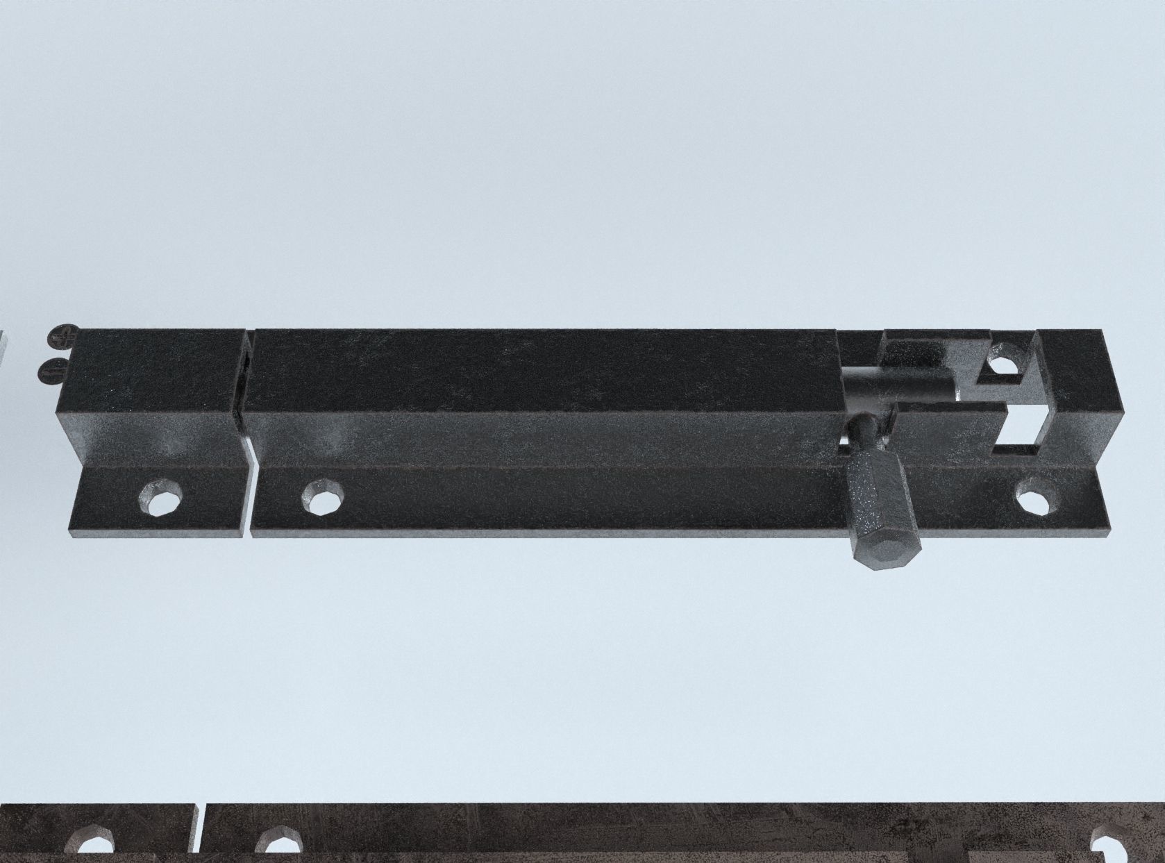 Narrow door lock with latch in 4 colors 3D model | CGTrader