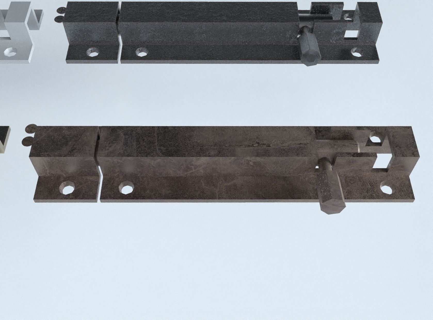 Narrow door lock with latch in 4 colors 3D model | CGTrader