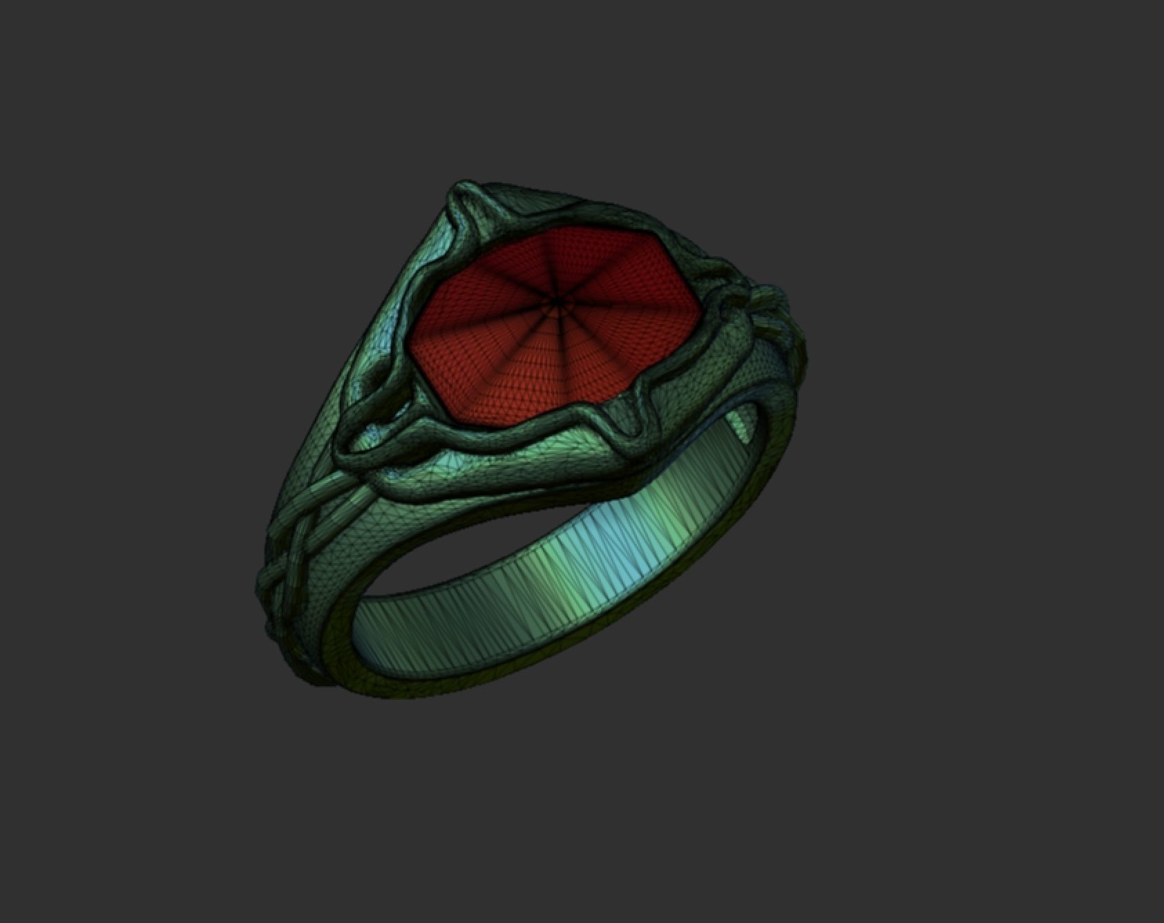 The Lord of the Rings Narya ring of fire gold 3D model 3D printable ...