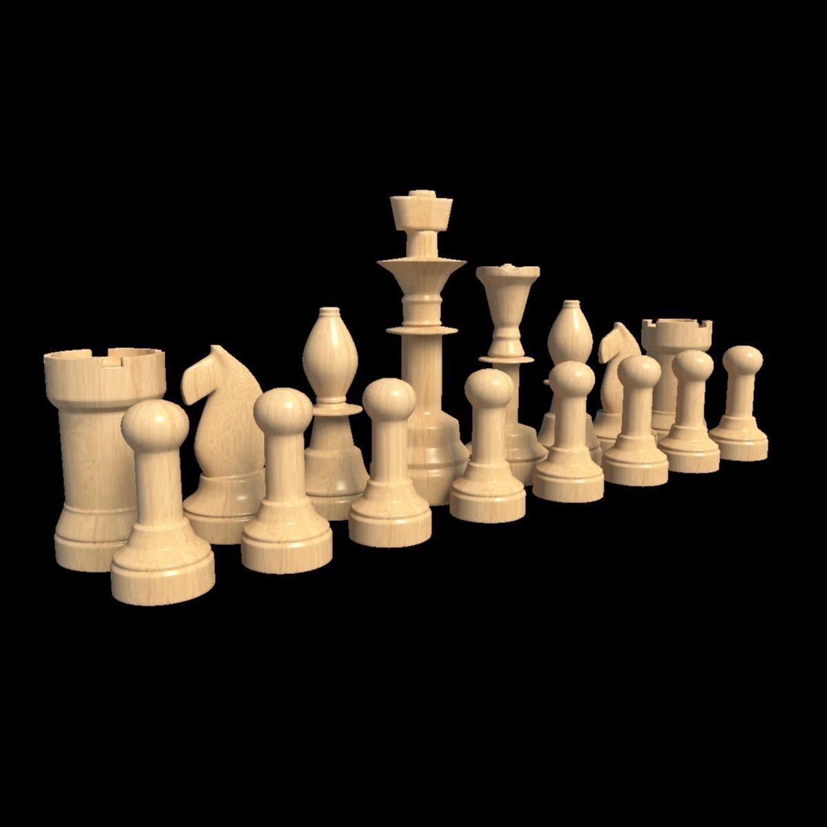 Chess Coins Wooden Set free VR / AR / low-poly 3D model | CGTrader