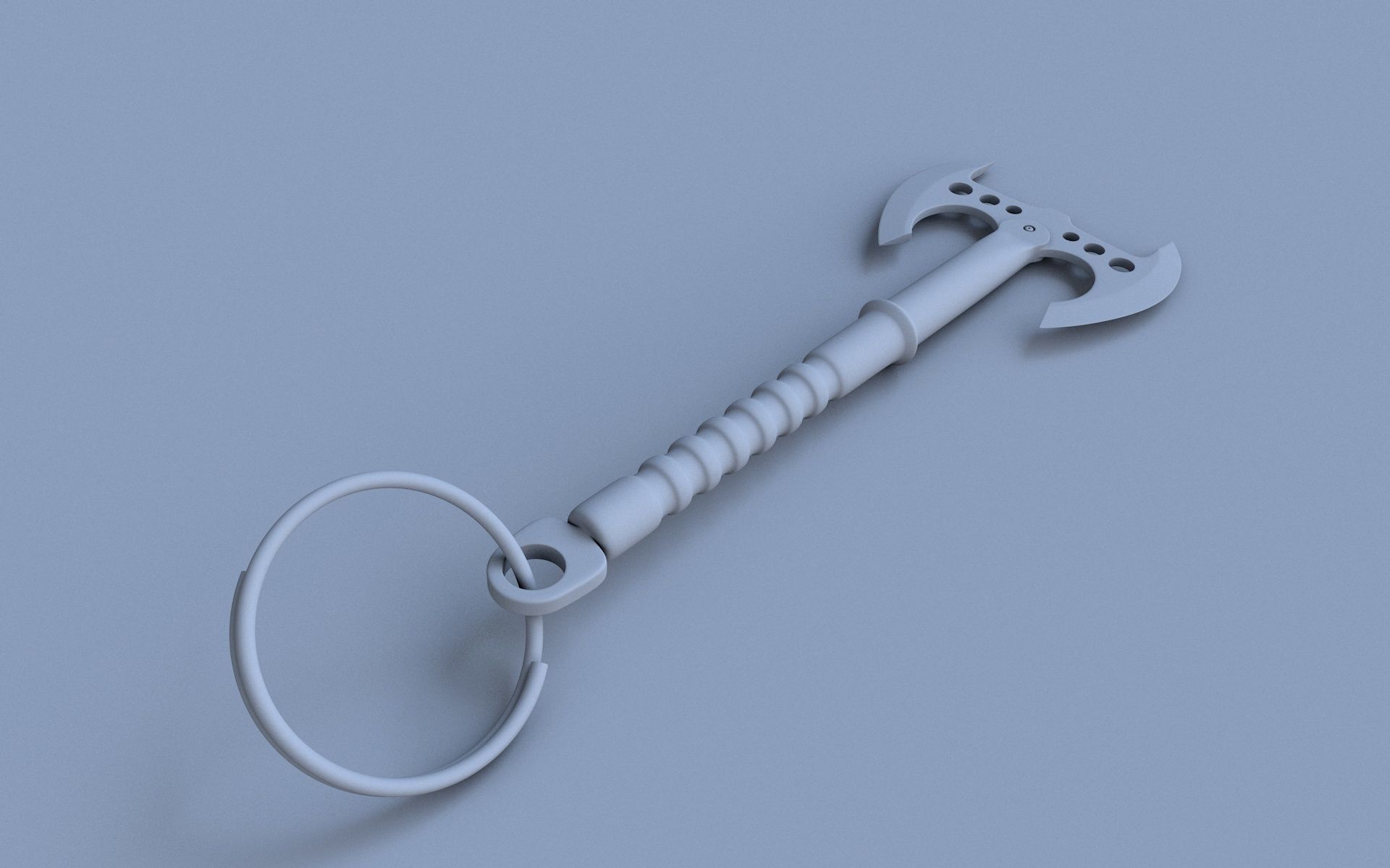 Axe keychain 3D model 3D printable | CGTrader