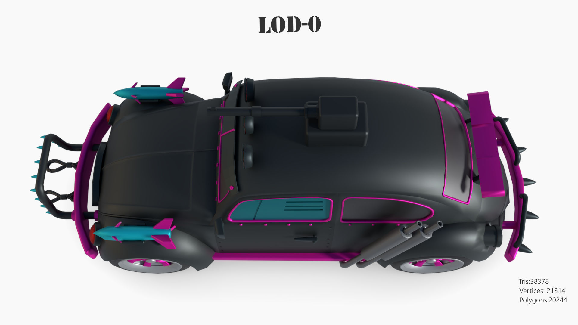 3D model Post Apocalyptic Volkswagen Beetle Low-poly War Car Game Asset ...