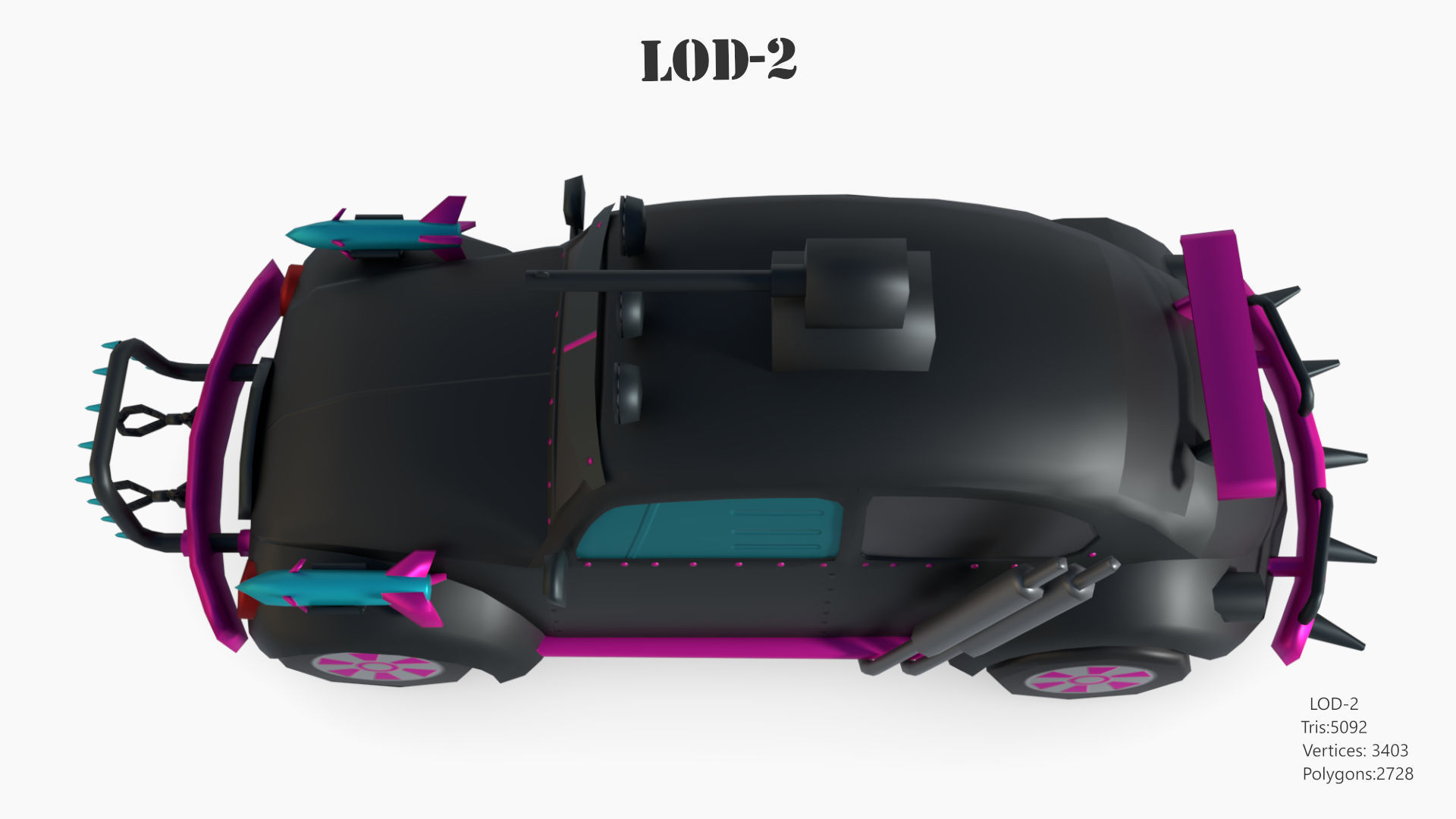 3D model Post Apocalyptic Volkswagen Beetle Low-poly War Car Game Asset ...