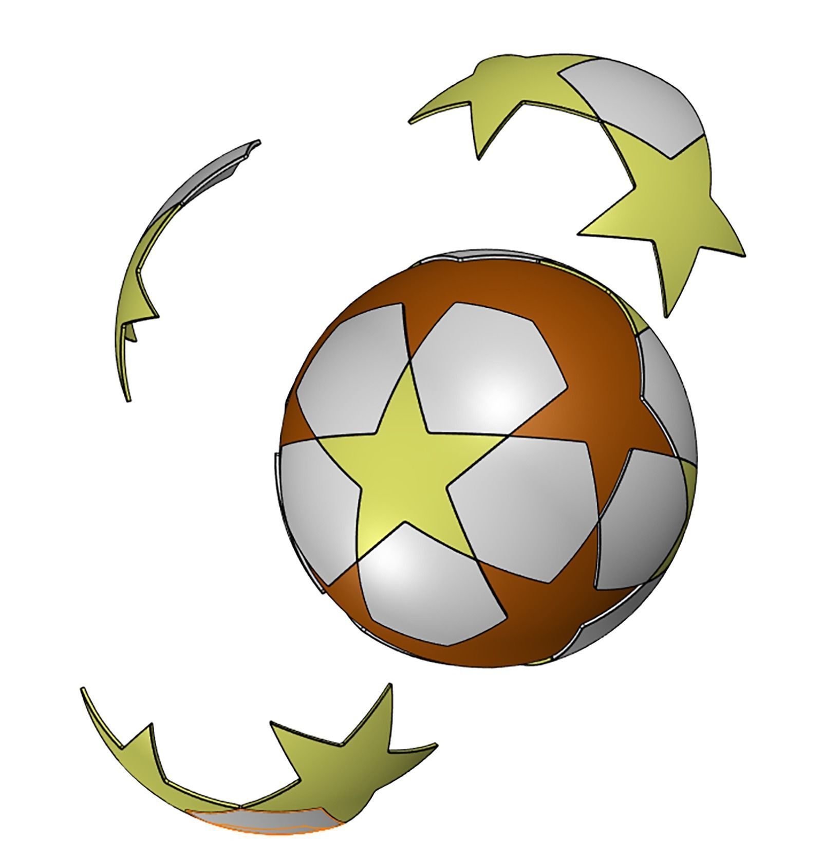 StarBall soccer ball with stars free 3D model | CGTrader