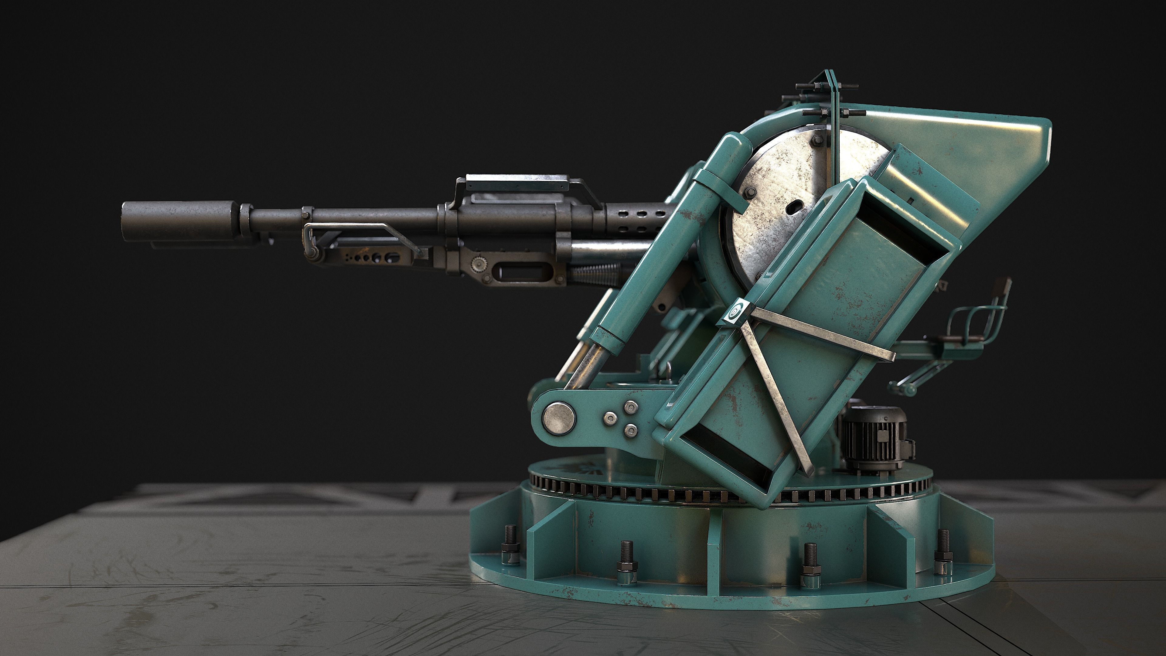 Slingshot futuristic machine gun free VR / AR / low-poly 3D model ...