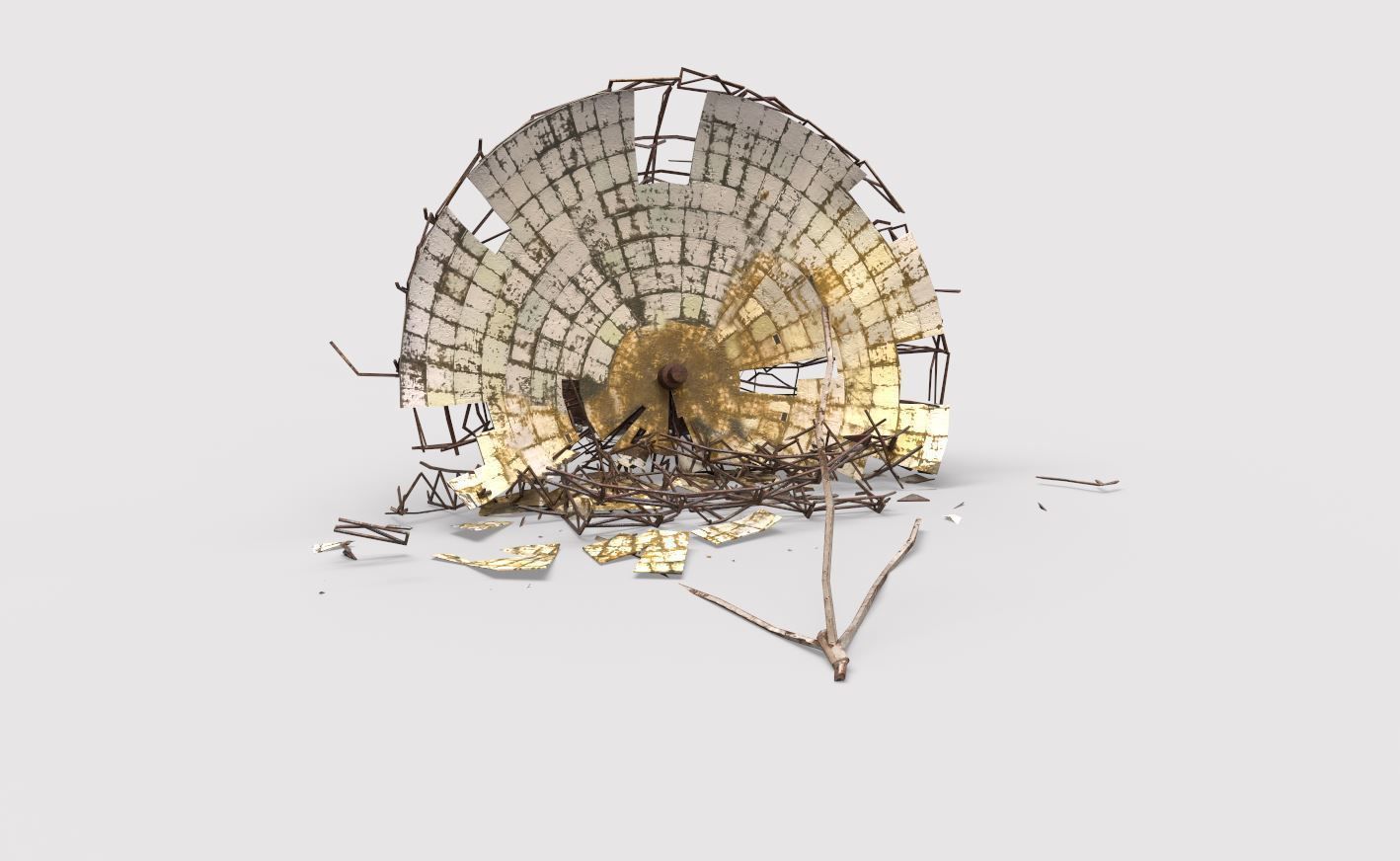 Destroyed Radar-Satellite Dish 3D model | CGTrader