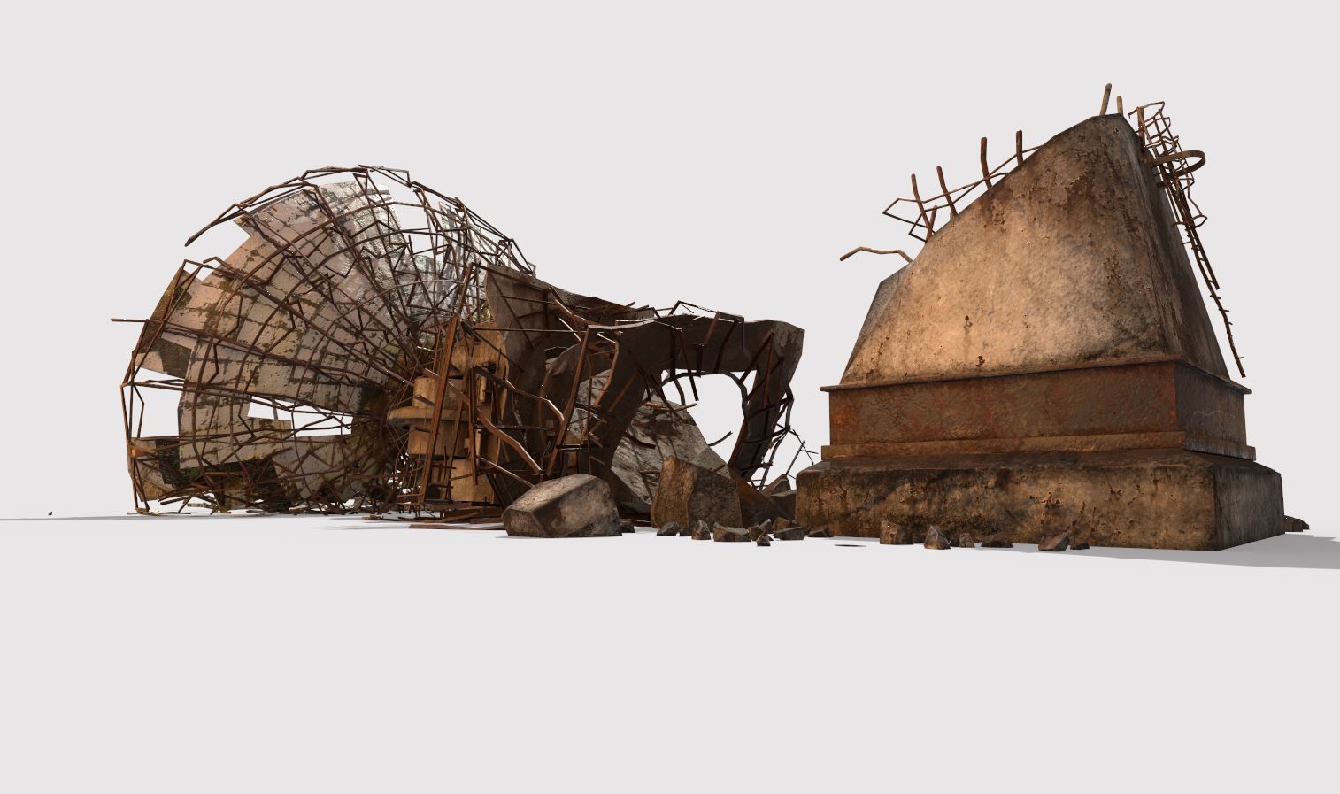 Destroyed Radar-Satellite Dish 3D model | CGTrader
