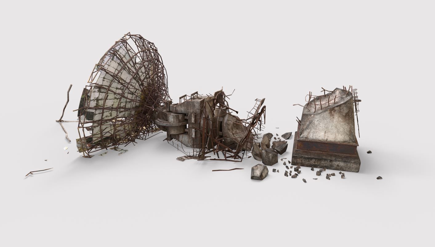 Destroyed Radar-Satellite Dish 3D model | CGTrader