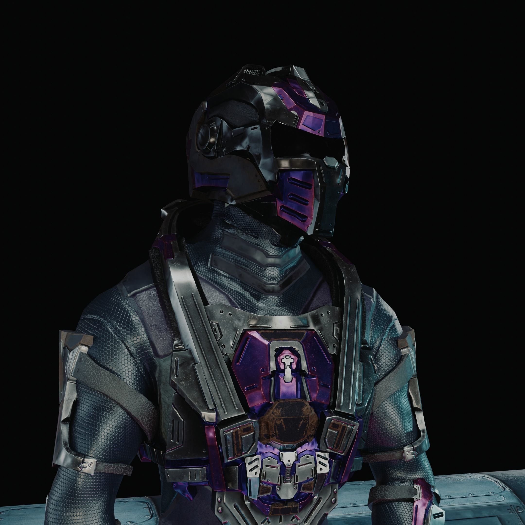 3D model ALIEN with armor VR / AR / low-poly | CGTrader