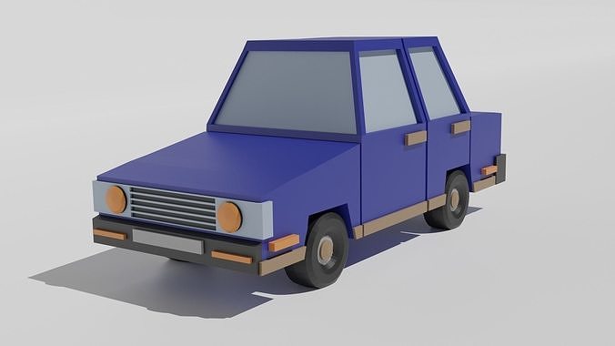3D model Low poly Cartoon car VR / AR / low-poly | CGTrader
