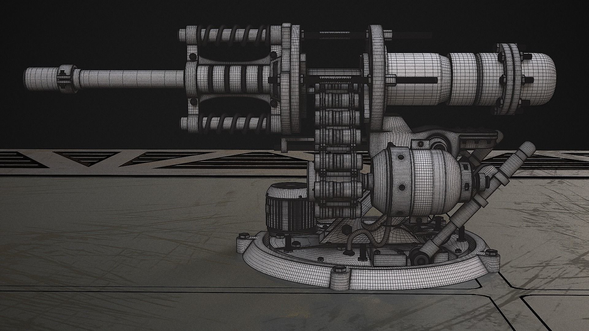 Chain autocannon 3D model | CGTrader