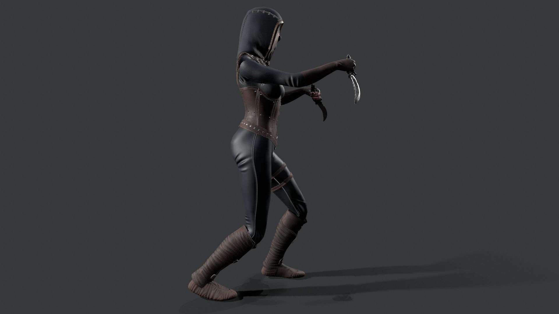 3D model Dagger girl assassin VR / AR / low-poly | CGTrader