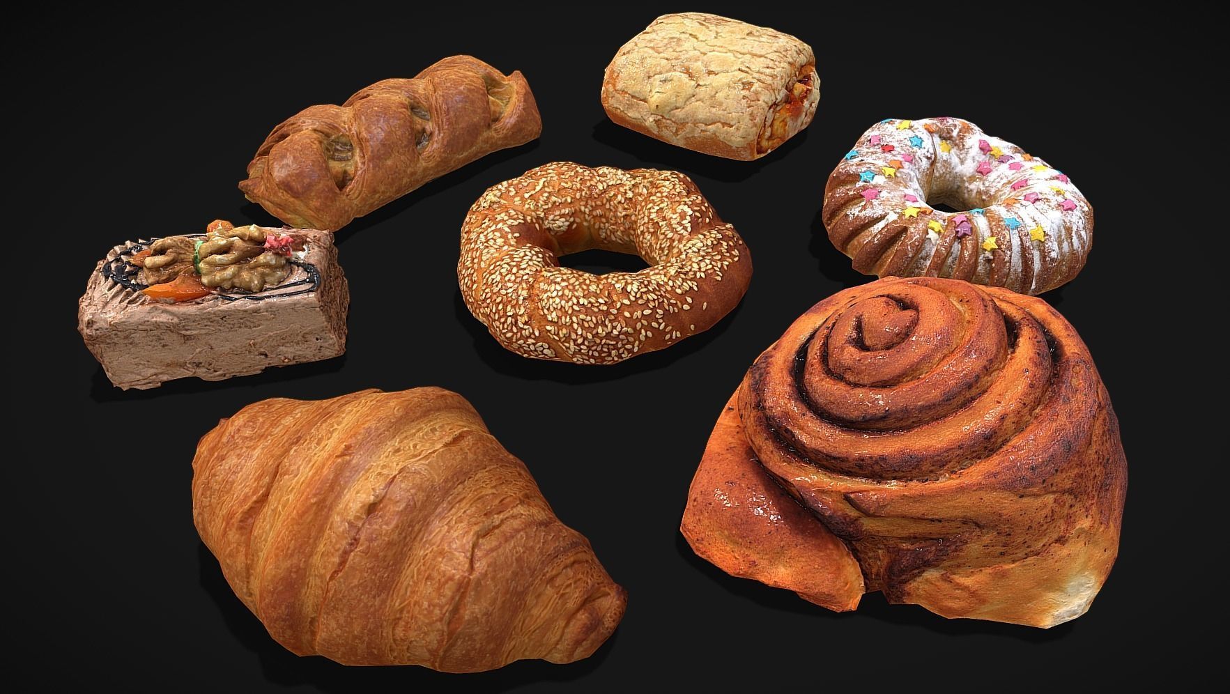 3D model Sweets Group - 7 Photoscaned sweets VR / AR / low-poly | CGTrader