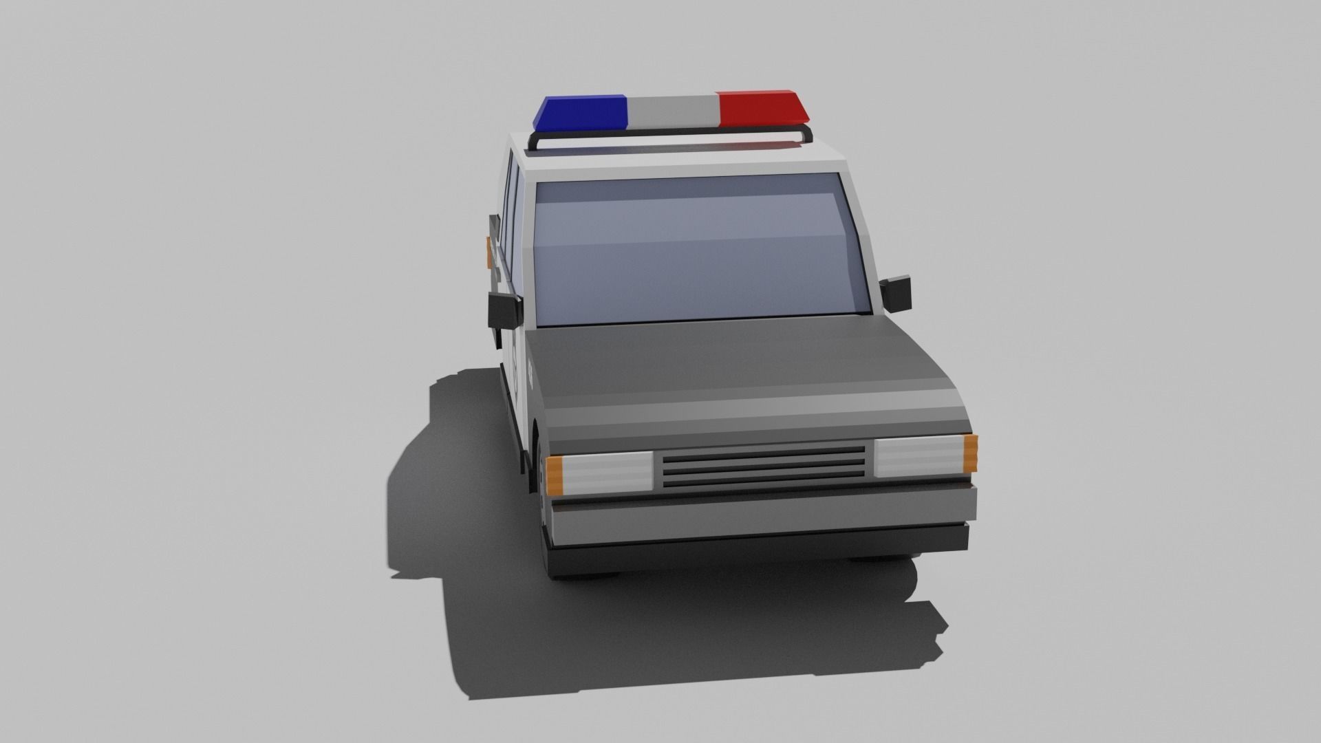 3D model Low poly police car cartoon 80s style VR / AR / low-poly ...