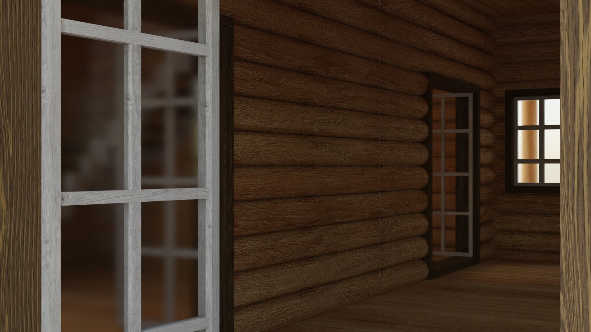 Two-storey house with a veranda and a separate entrance 3D model rigged ...