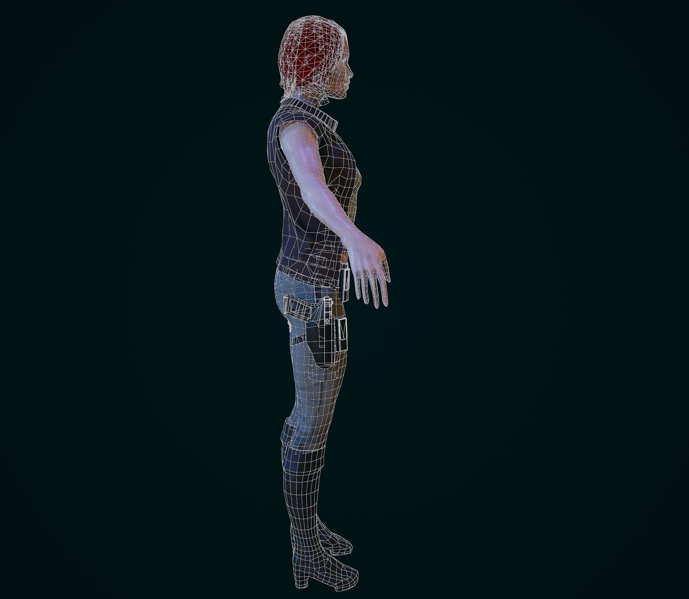 3D model Zombie hunter girl VR / AR / low-poly | CGTrader