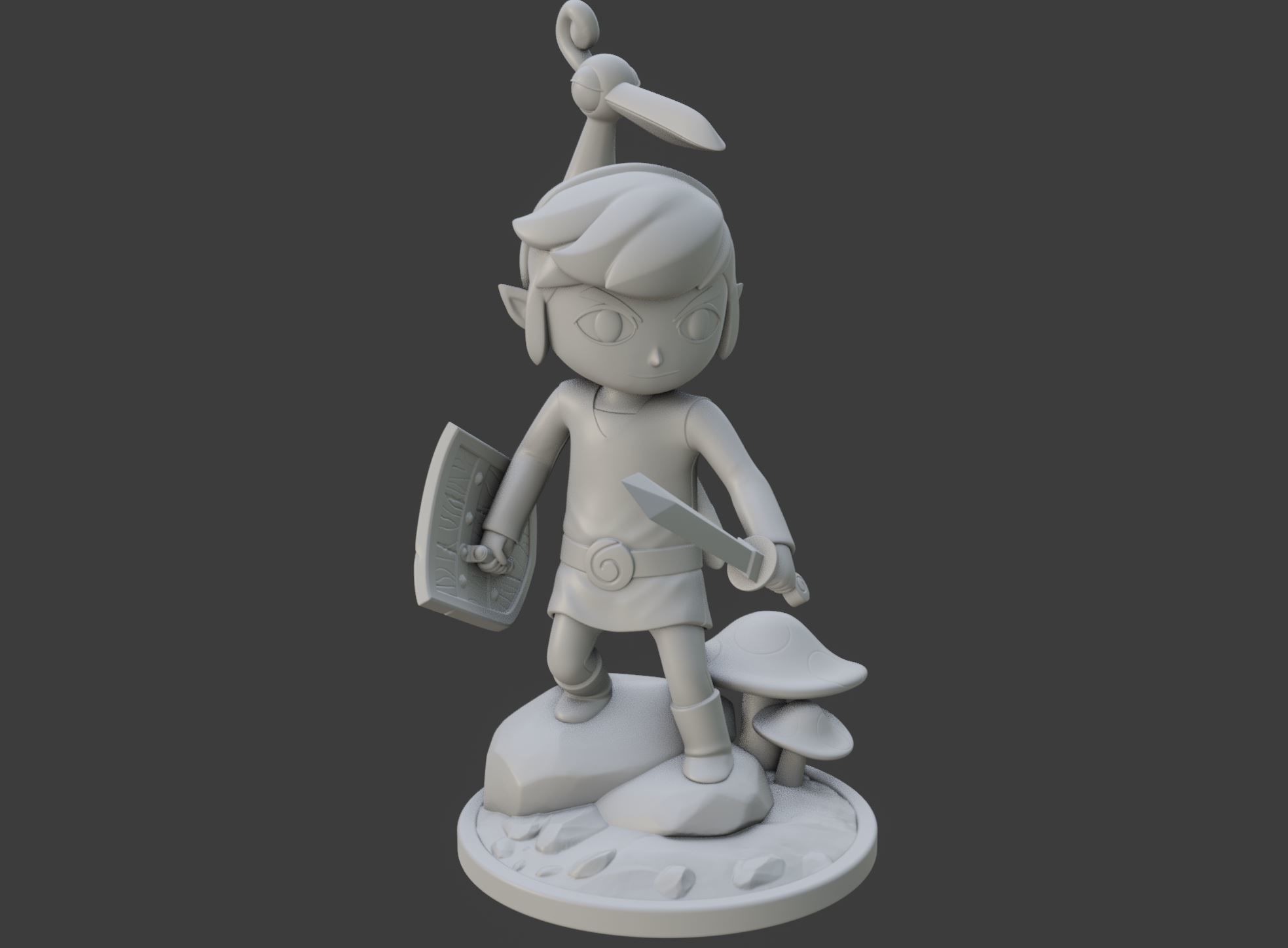 Minish Cap Toon Link - 3D PRINTABLE STATUE 3D model 3D printable | CGTrader