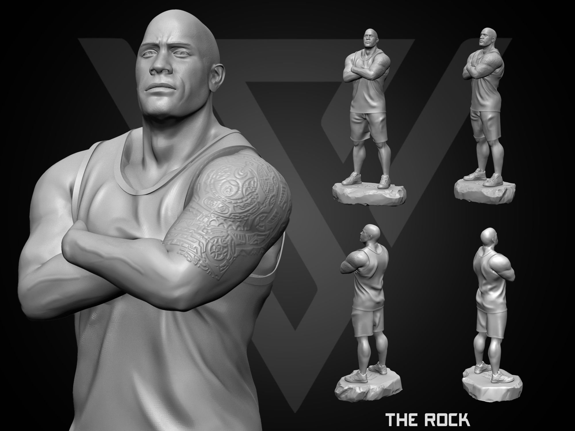 The Rock 3D Printable 2S 3D model 3D printable | CGTrader