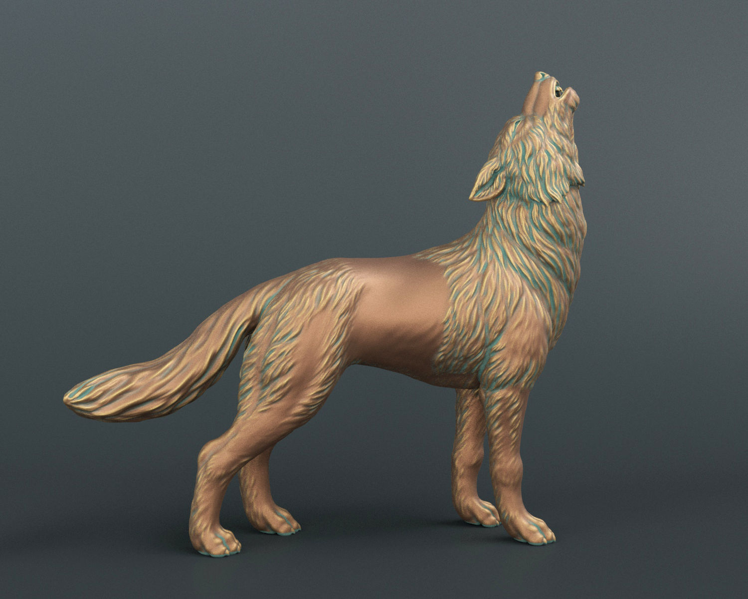 Howl Wolf 3D model 3D printable | CGTrader