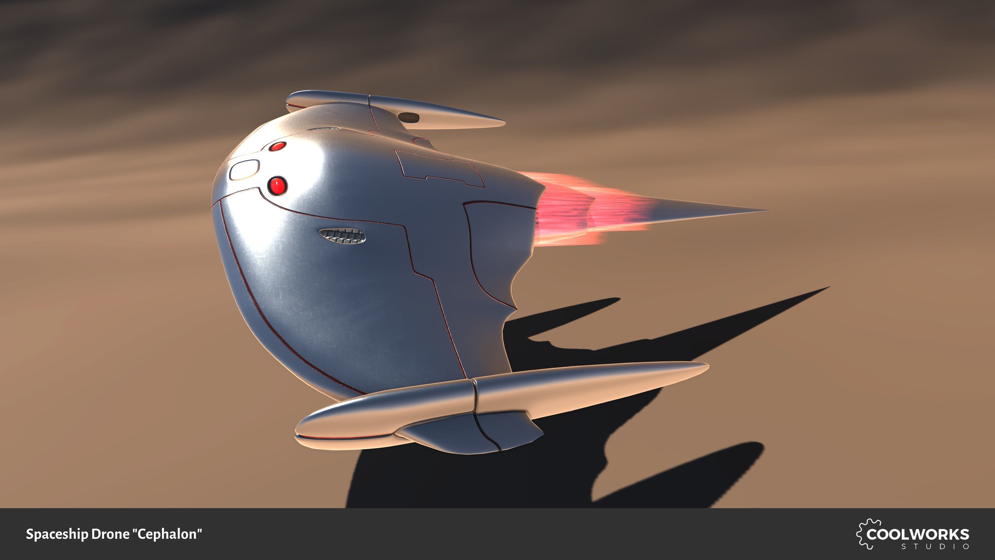 3D model Spaceship Drone Cephalon VR / AR / low-poly | CGTrader