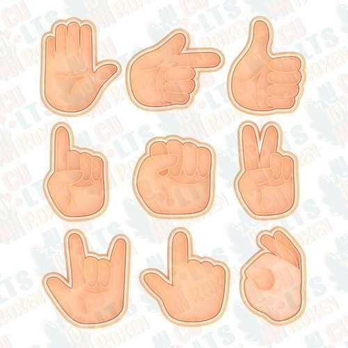 Sign language cookie cutter set of 9 3D model 3D printable | CGTrader