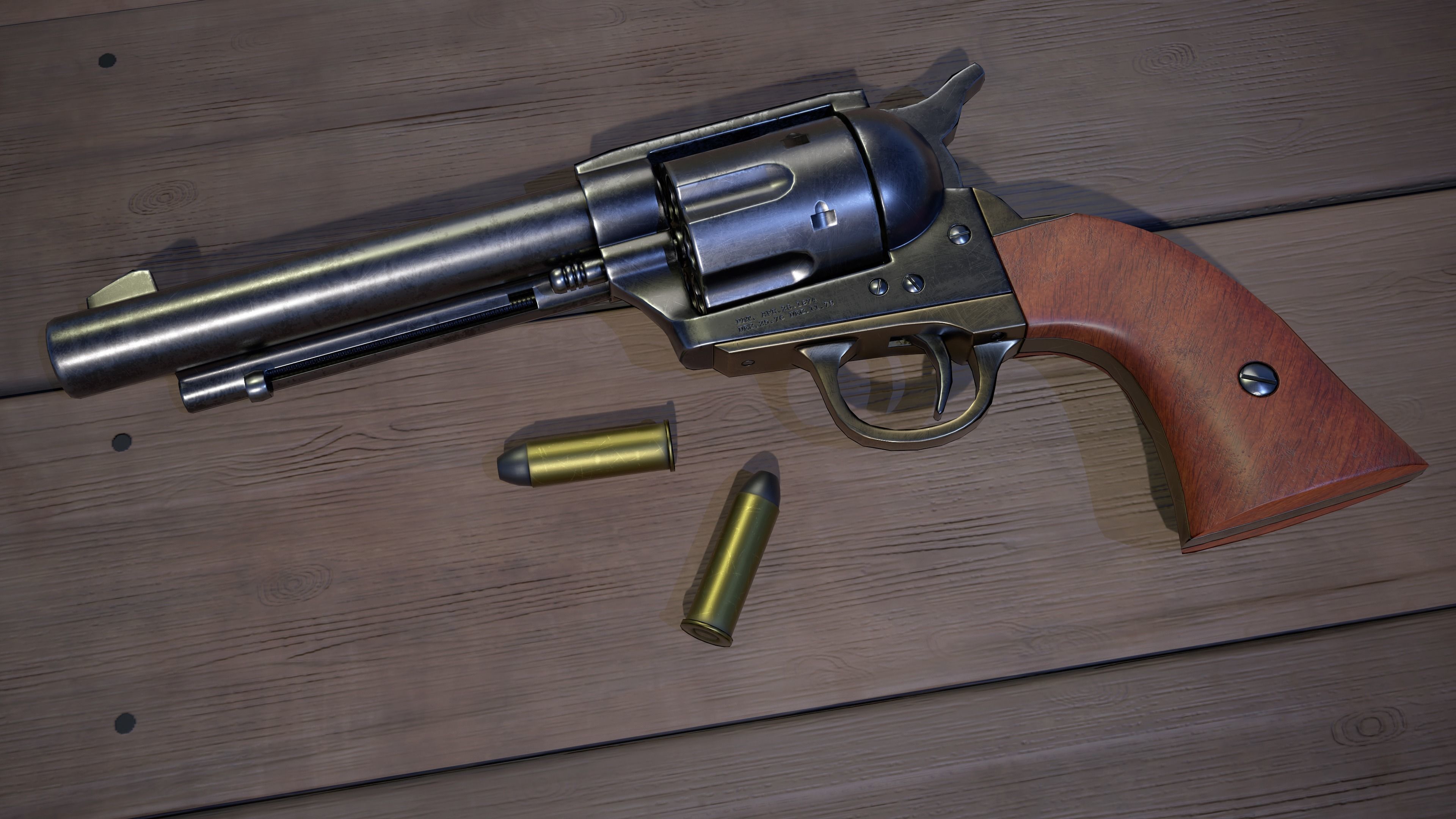 3D model Colt Single Action Army 1873 Peacemaker VR / AR / low-poly ...