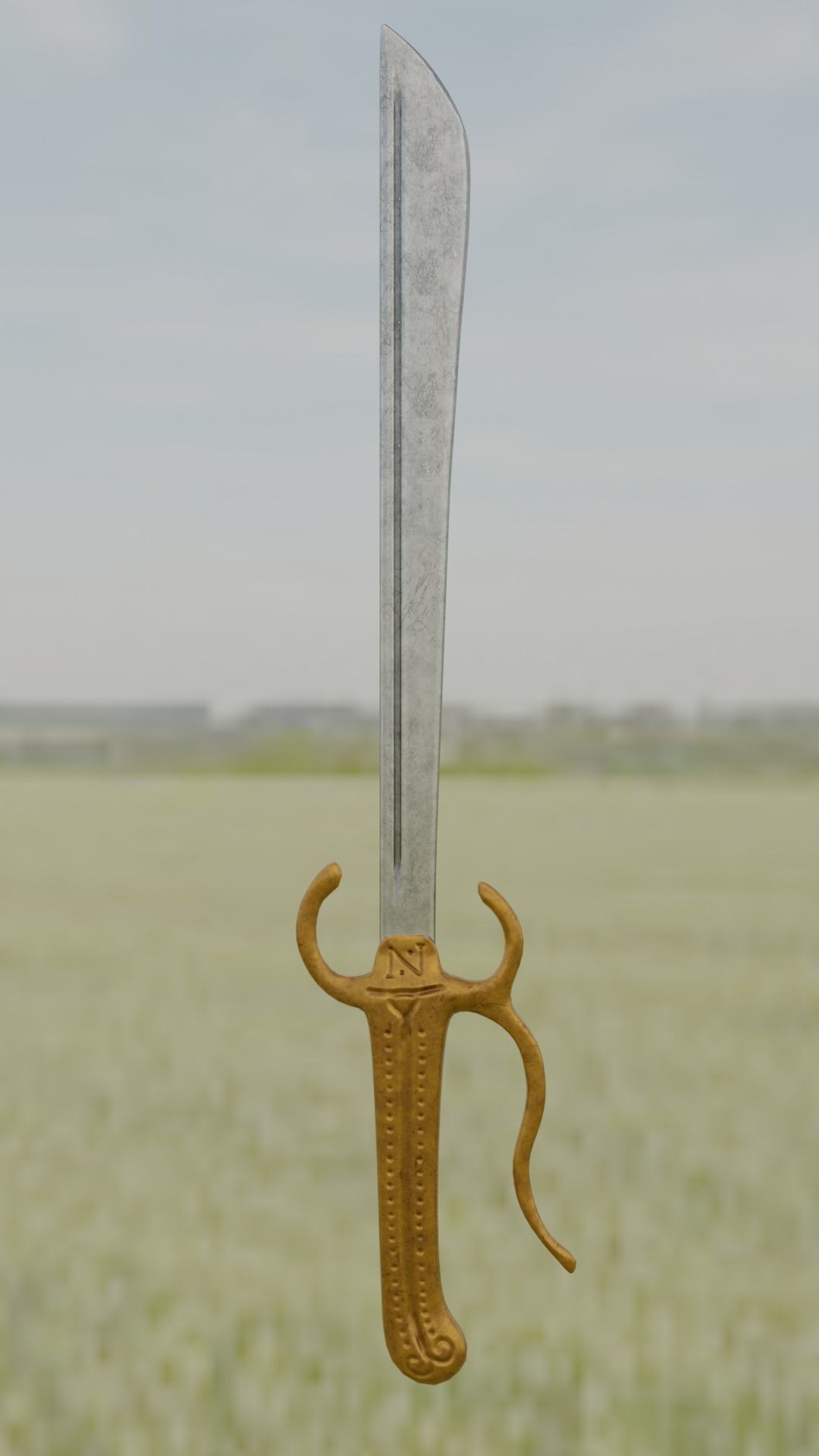 3D model GILDED FALCHION VR / AR / low-poly | CGTrader
