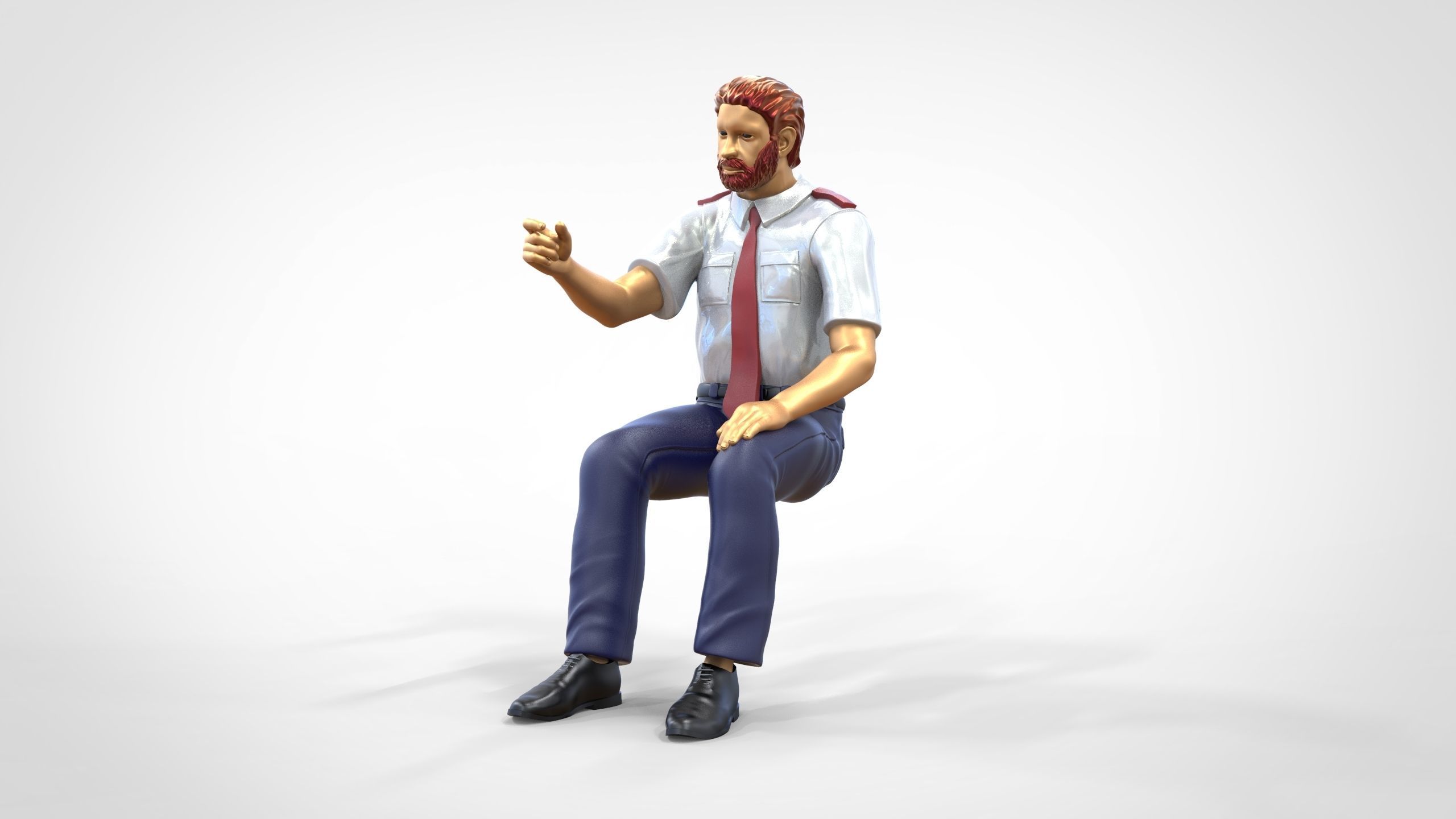 N6 Sitting Man Pilot 3D model 3D printable | CGTrader