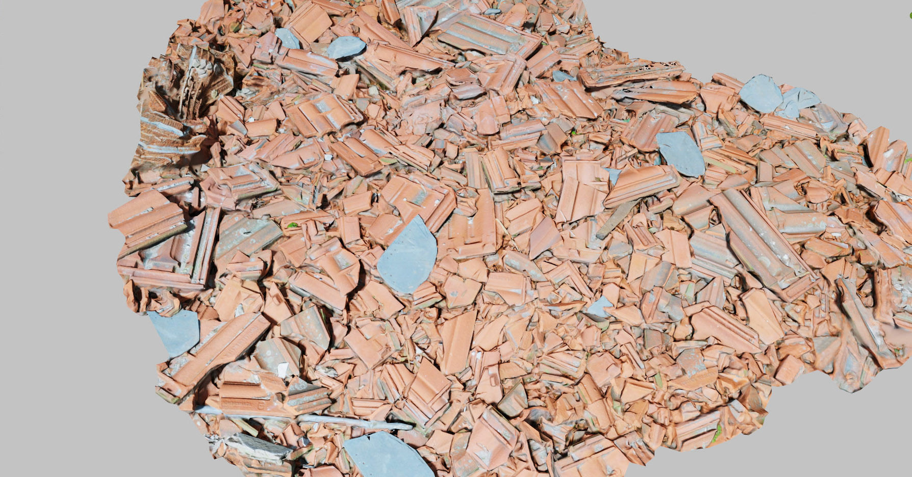 3D model Roof Rubble Pile Debris Tiles Scan PBR VR / AR / low-poly ...