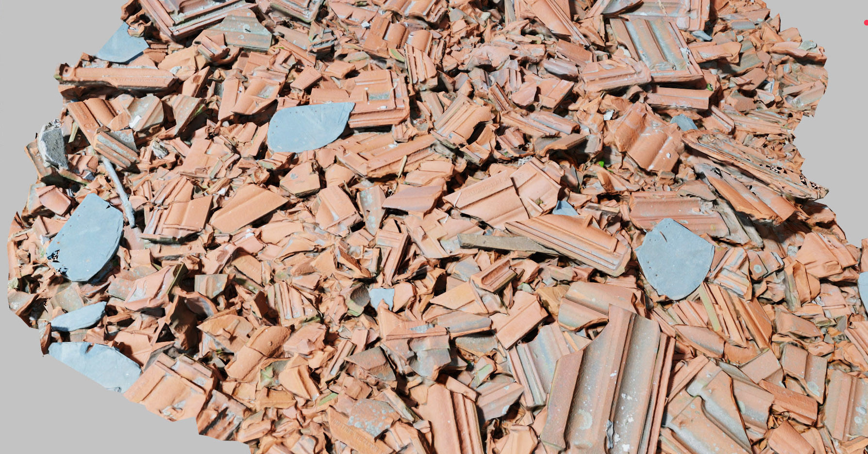 3D model Roof Rubble Pile Debris Tiles Scan PBR VR / AR / low-poly ...