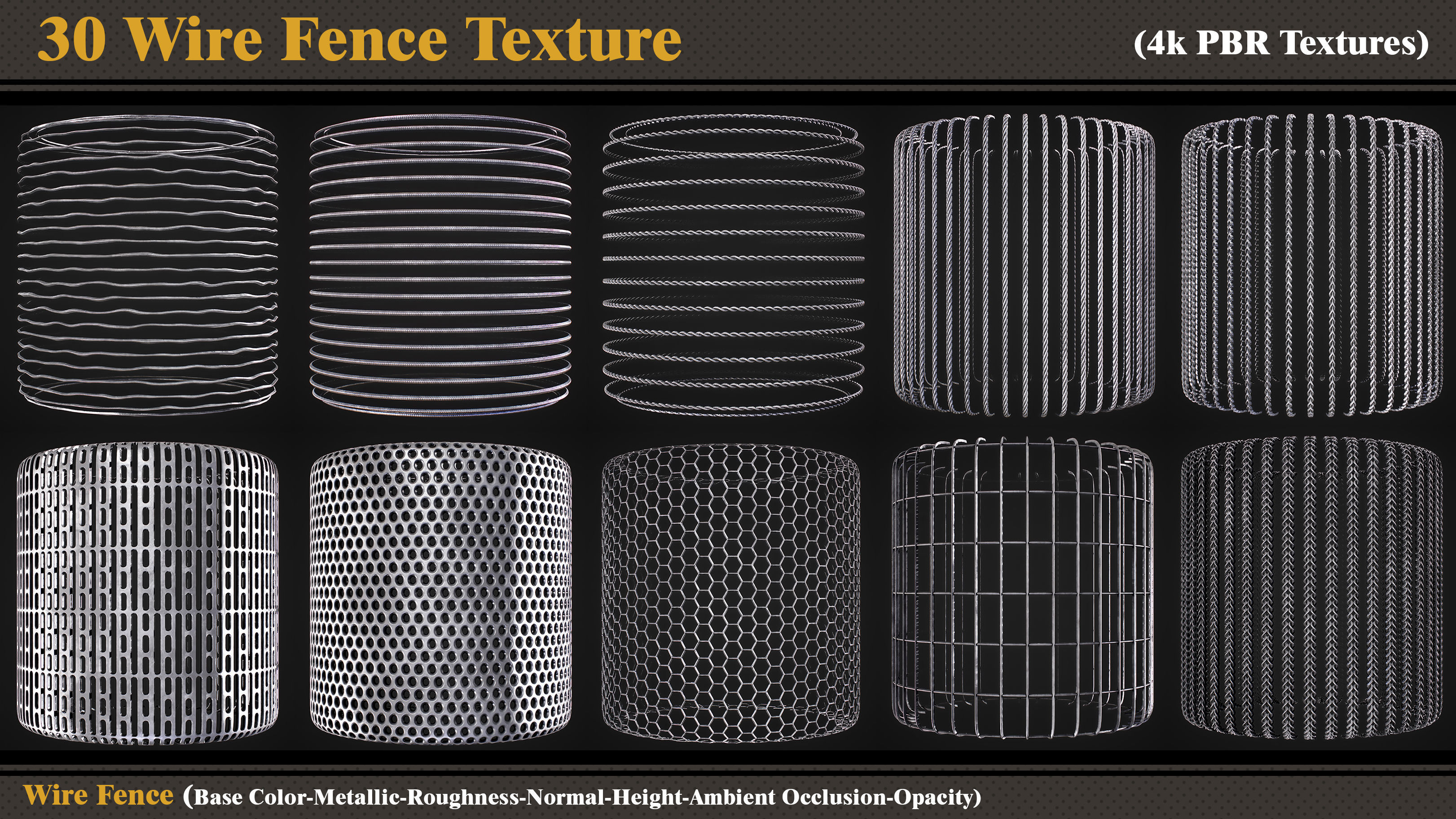 30 Wire Fence Texture Texture | CGTrader