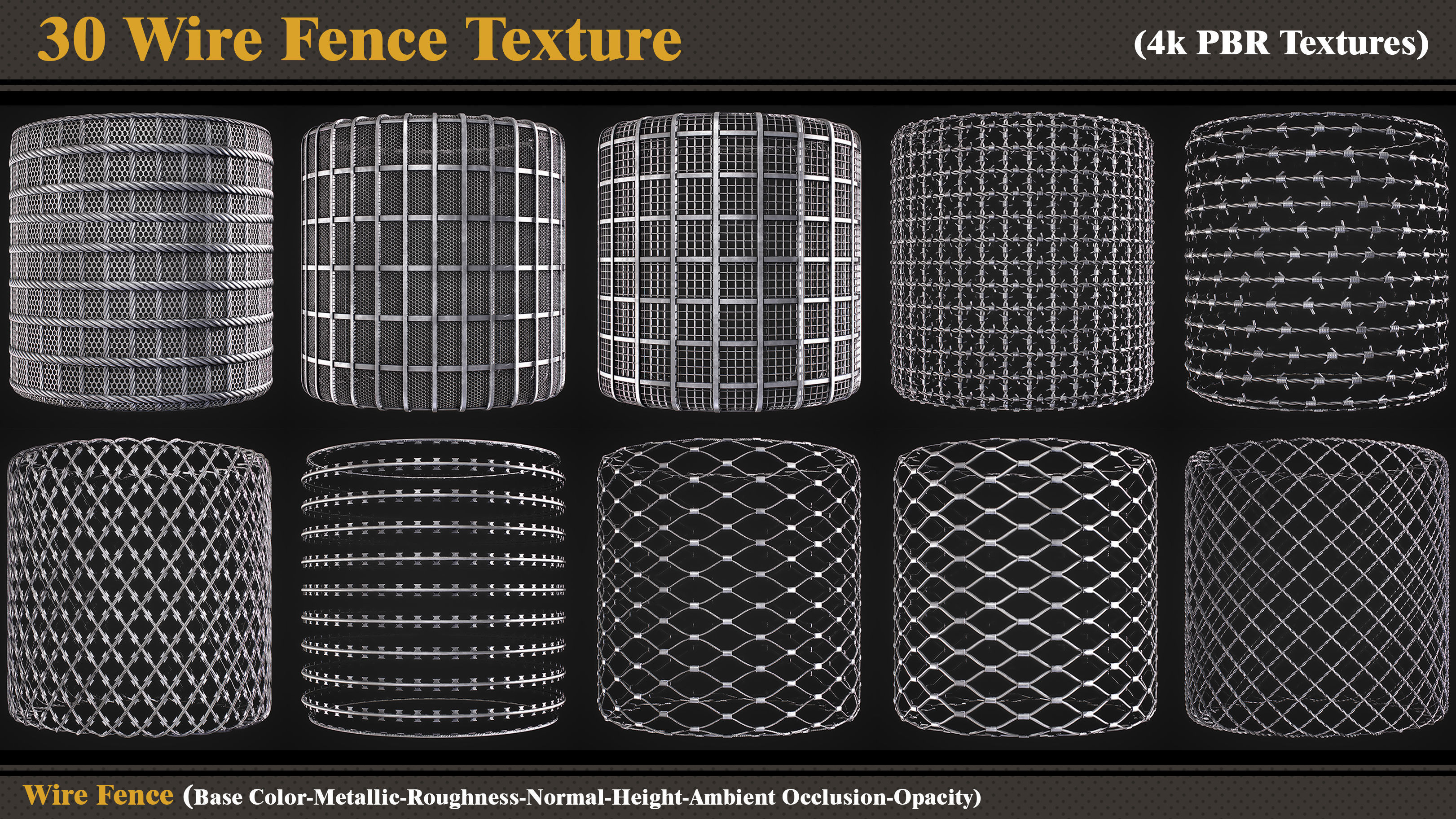 30 Wire Fence Texture Texture | CGTrader
