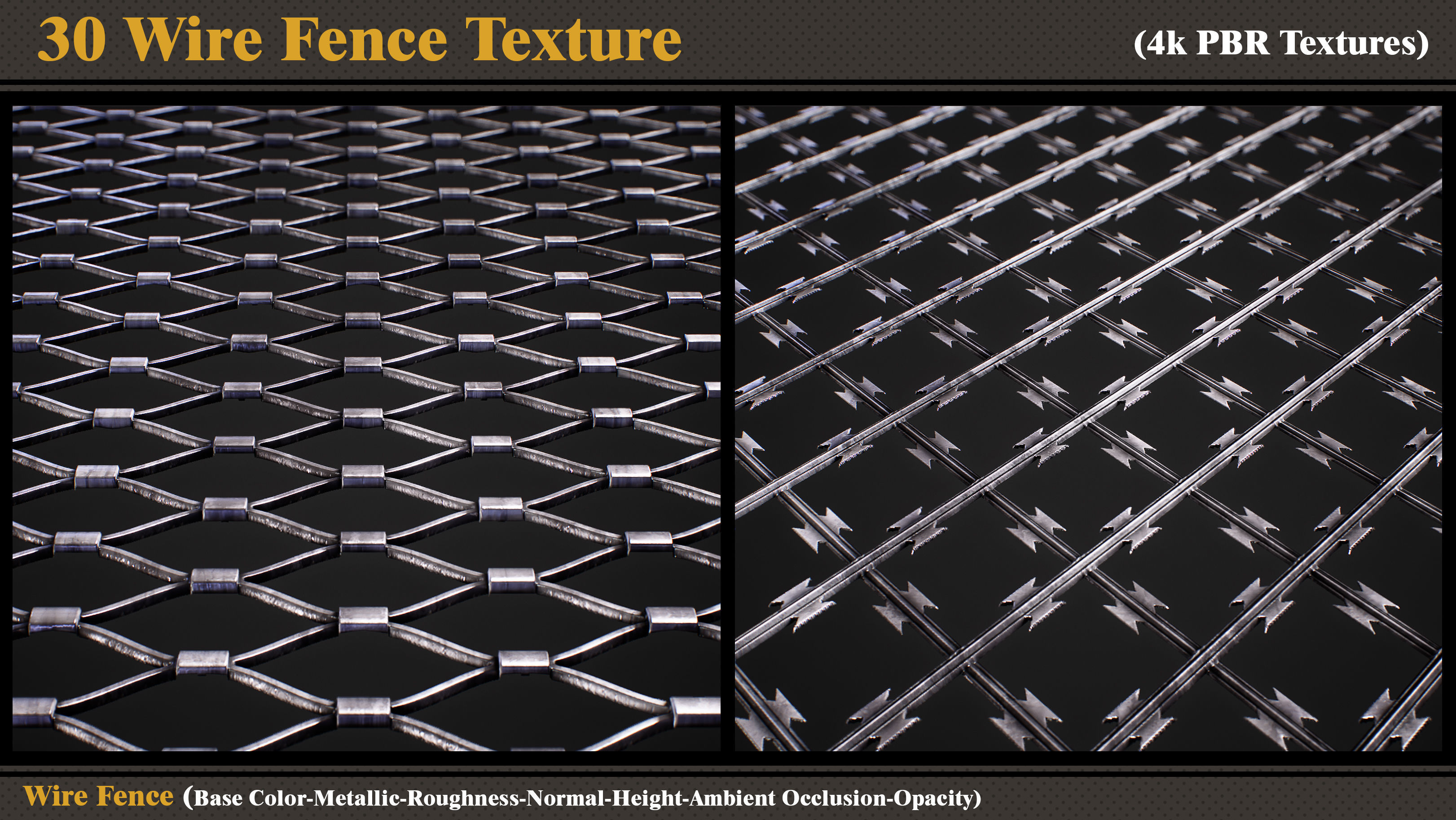 30 Wire Fence Texture Texture | CGTrader