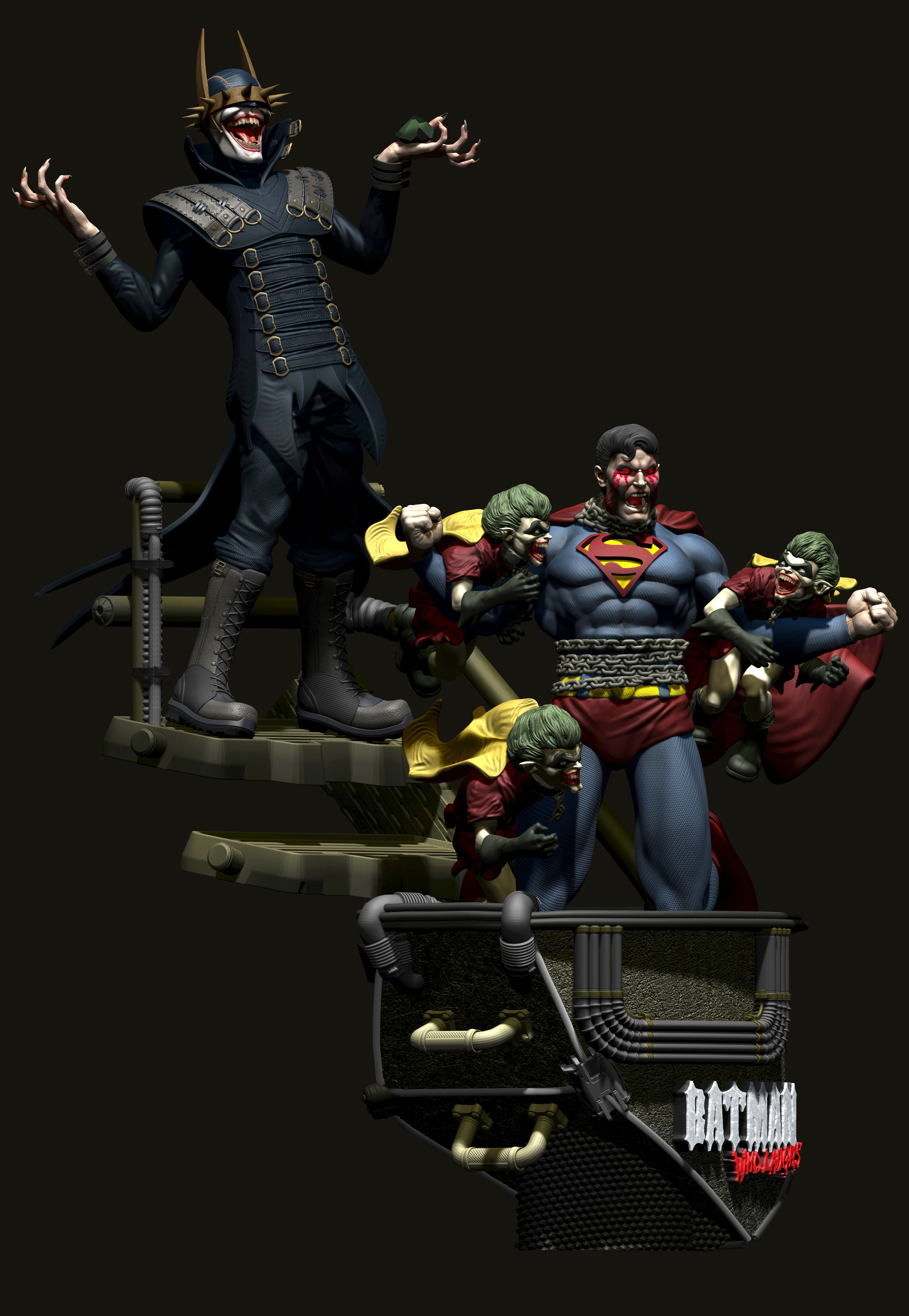 Batman Who Laughs x Superman 1-6 Scale printable STL 3D model 3D ...