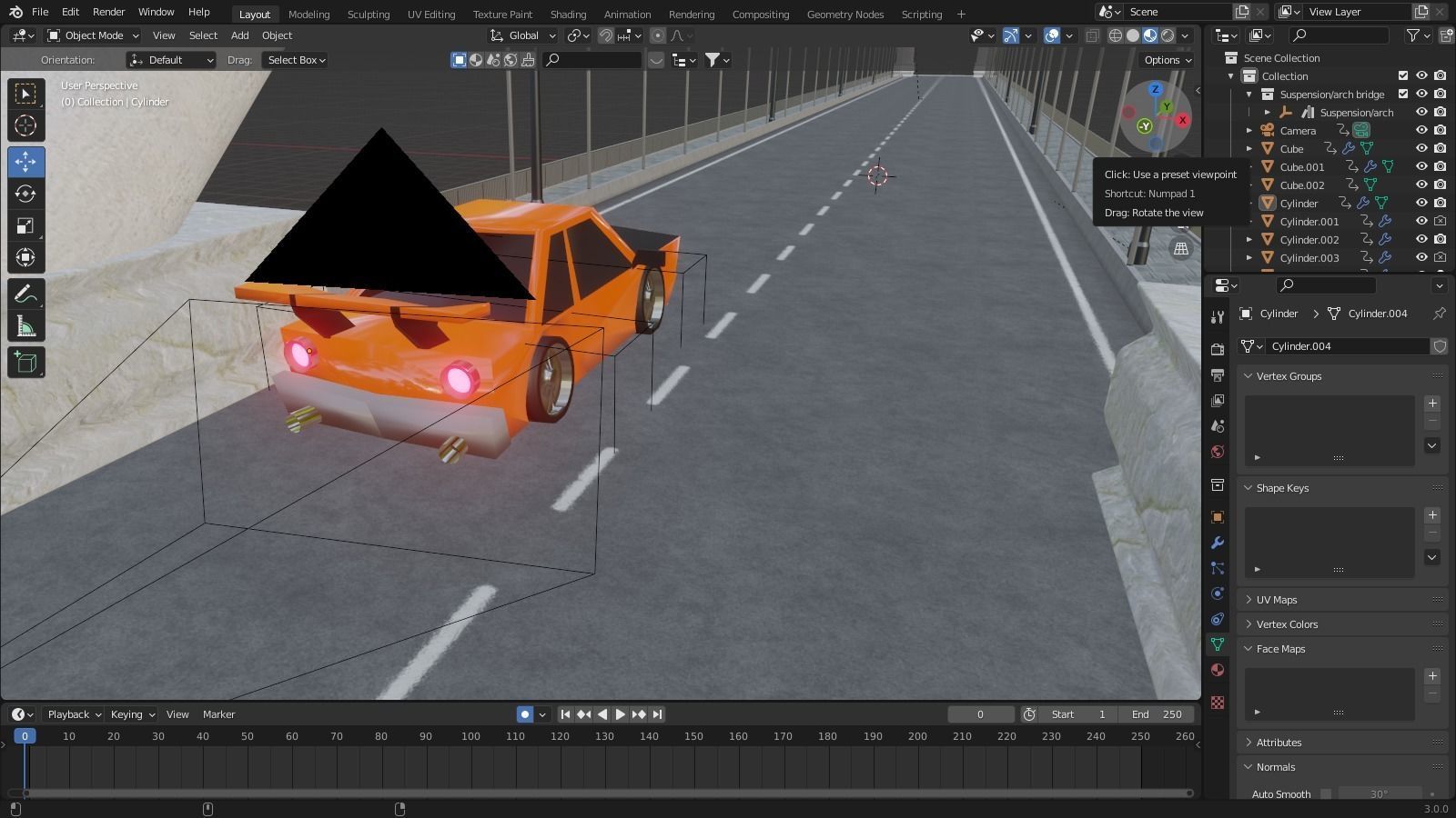 Car Animation with Bridge free 3D model animated rigged | CGTrader
