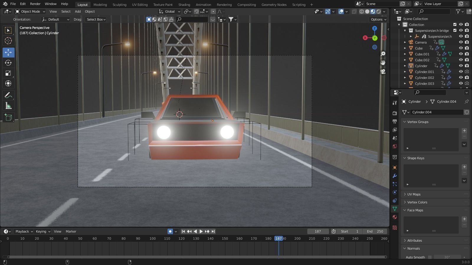 Car Animation with Bridge free 3D model animated rigged | CGTrader