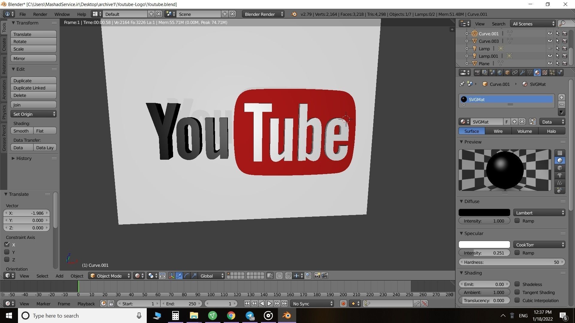 Youtube Logo 3D model 3D model | CGTrader