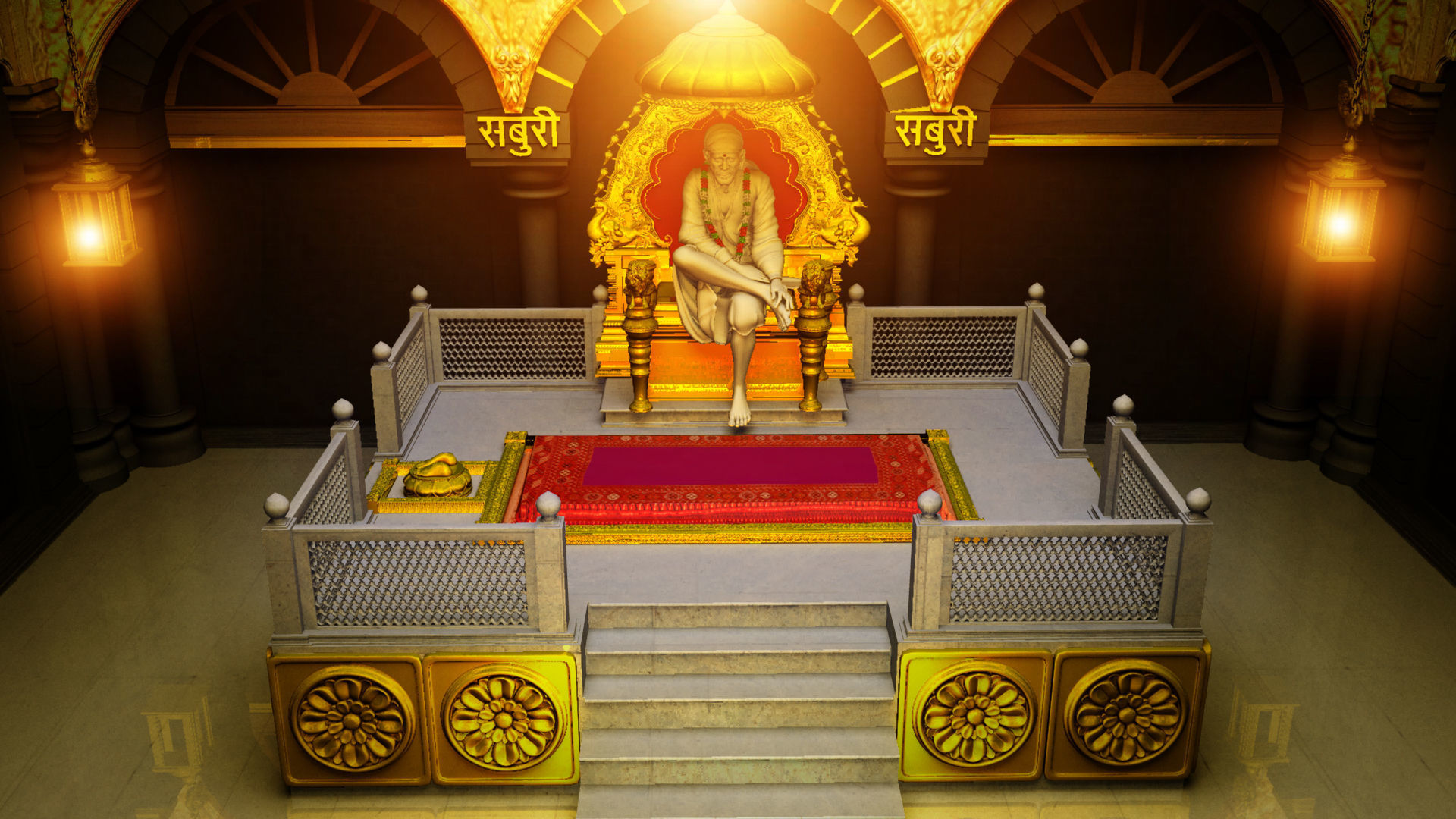 sai baba temple interior 3D model | CGTrader