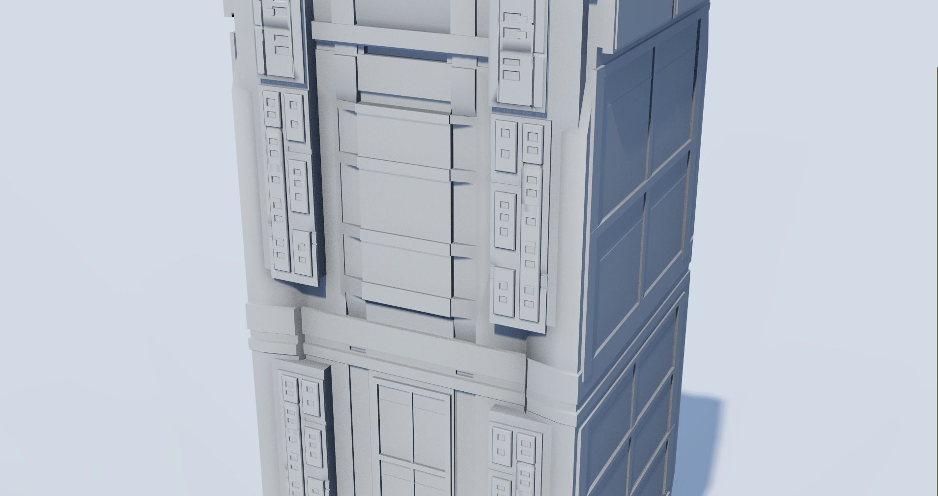 futuristic building 01 - gits set 3D model | CGTrader