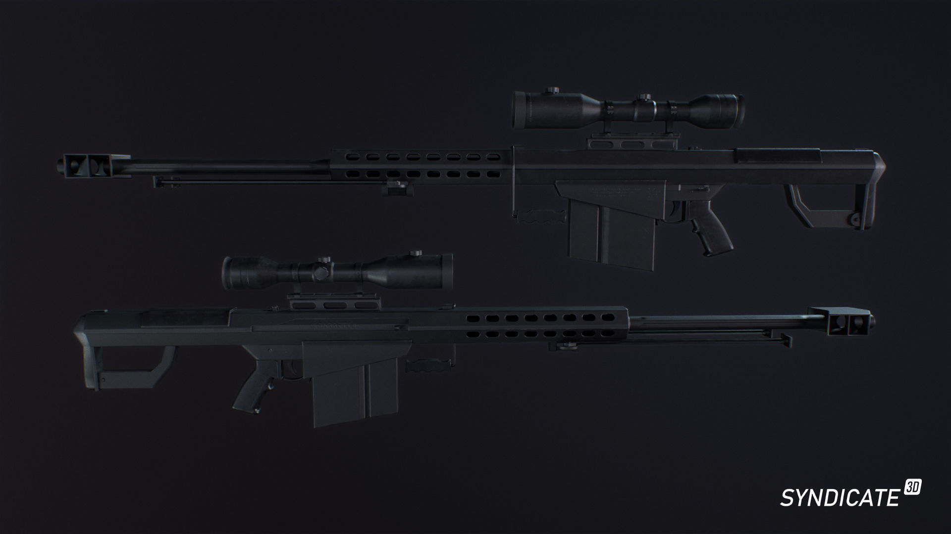 3D model Barrett M82 Sniper Rifle VR / AR / low-poly | CGTrader