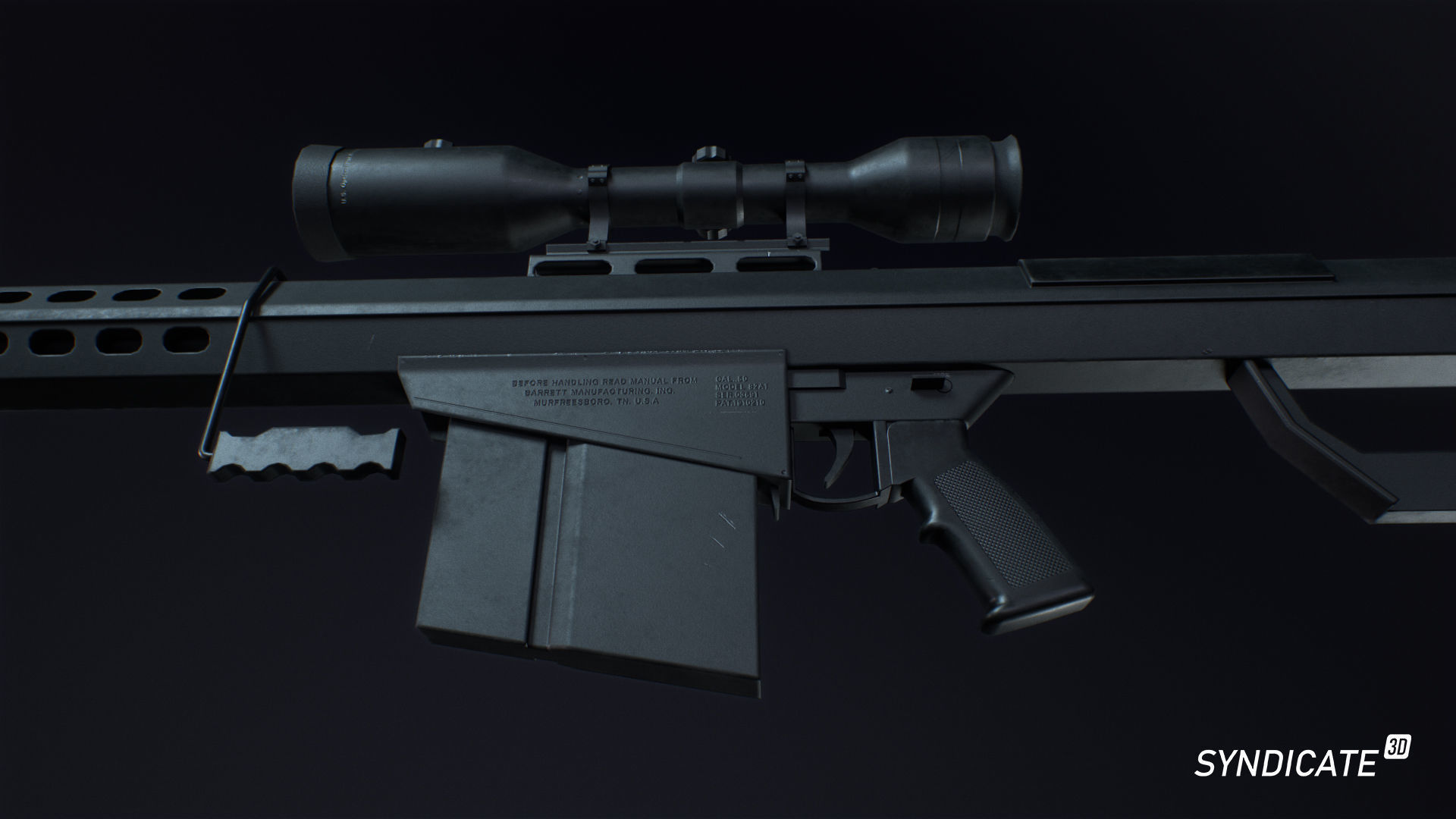 3D model Barrett M82 Sniper Rifle VR / AR / low-poly | CGTrader