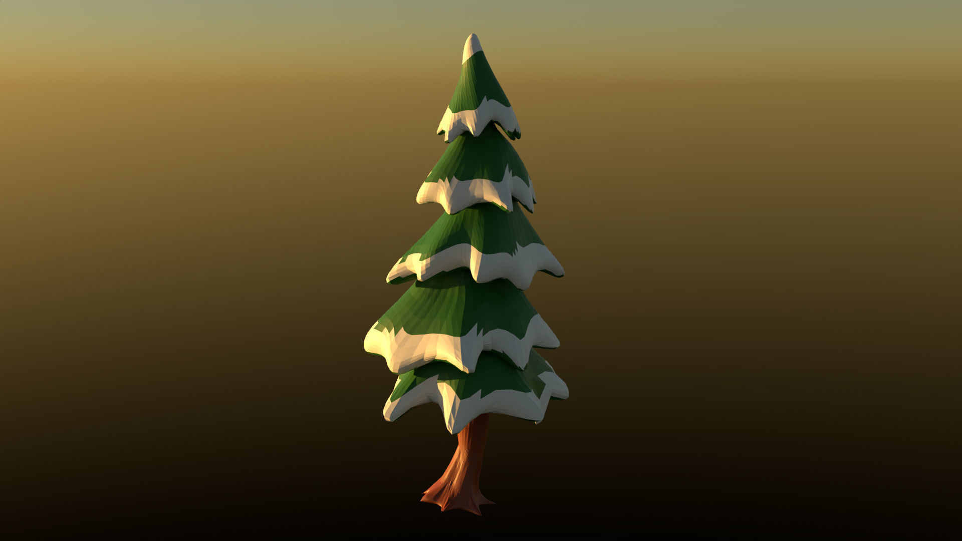 Pine tree low poly - rigged free VR / AR / low-poly 3D model rigged ...