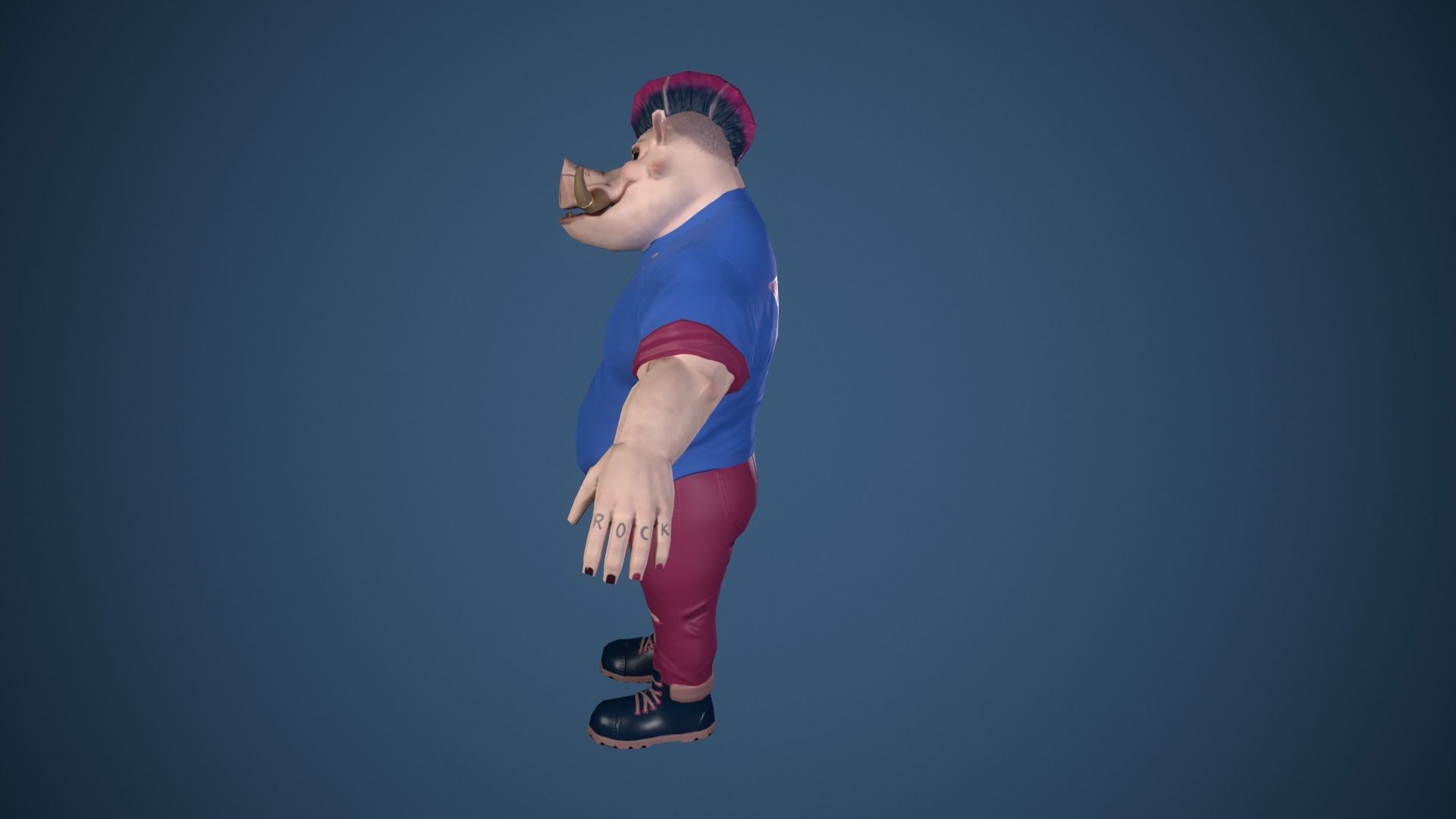 3D model hog - punk rocker VR / AR / low-poly | CGTrader