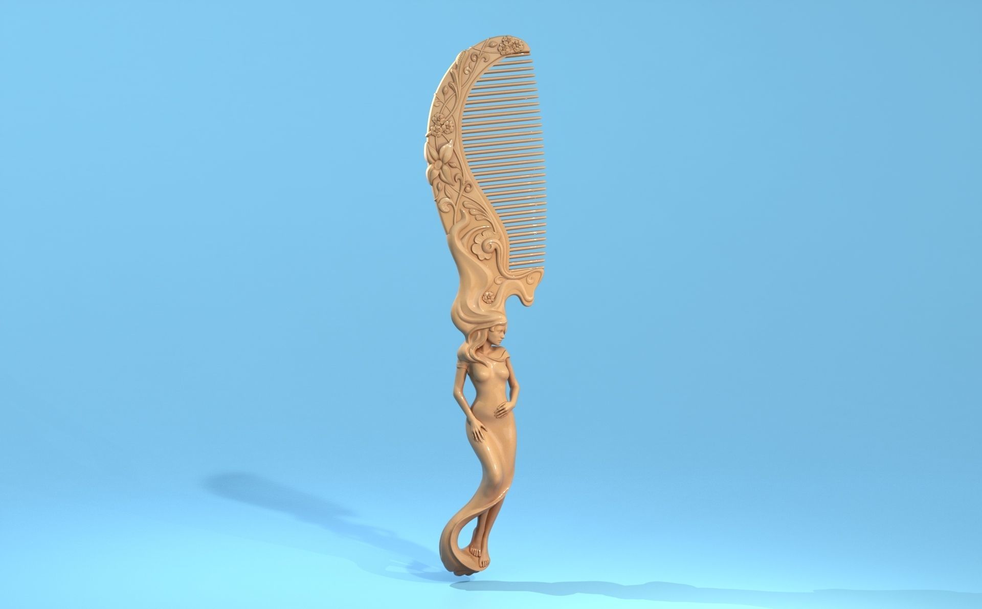 Hair comb 3D model 3D printable | CGTrader