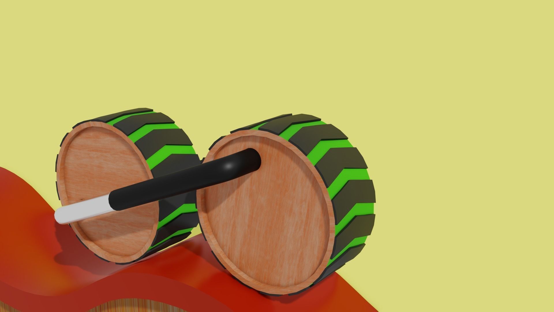 Two connected rolling wheel satisfying animation 3D model | CGTrader