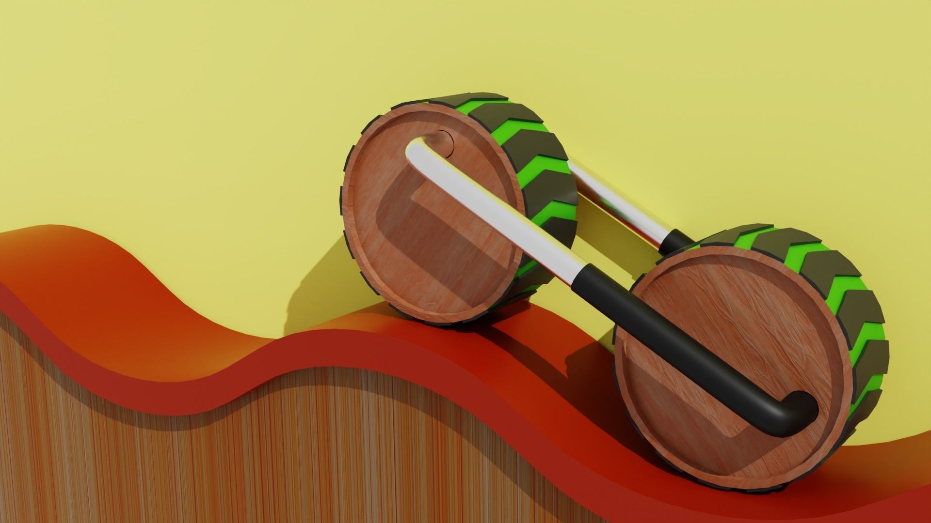 Two connected rolling wheel satisfying animation 3D model | CGTrader