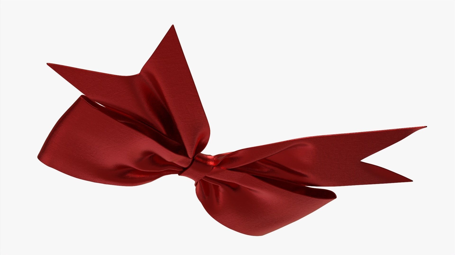 Small ribbon decoration red metallic 3D model | CGTrader