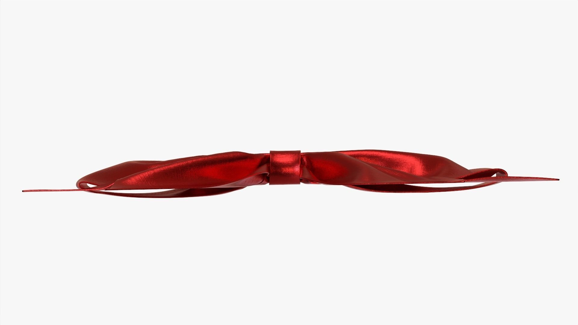 Small ribbon decoration red metallic 3D model | CGTrader