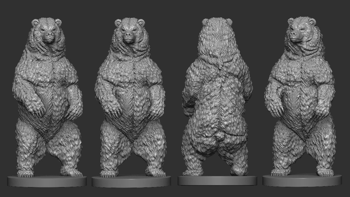 bear sculpture 3D model 3D printable | CGTrader